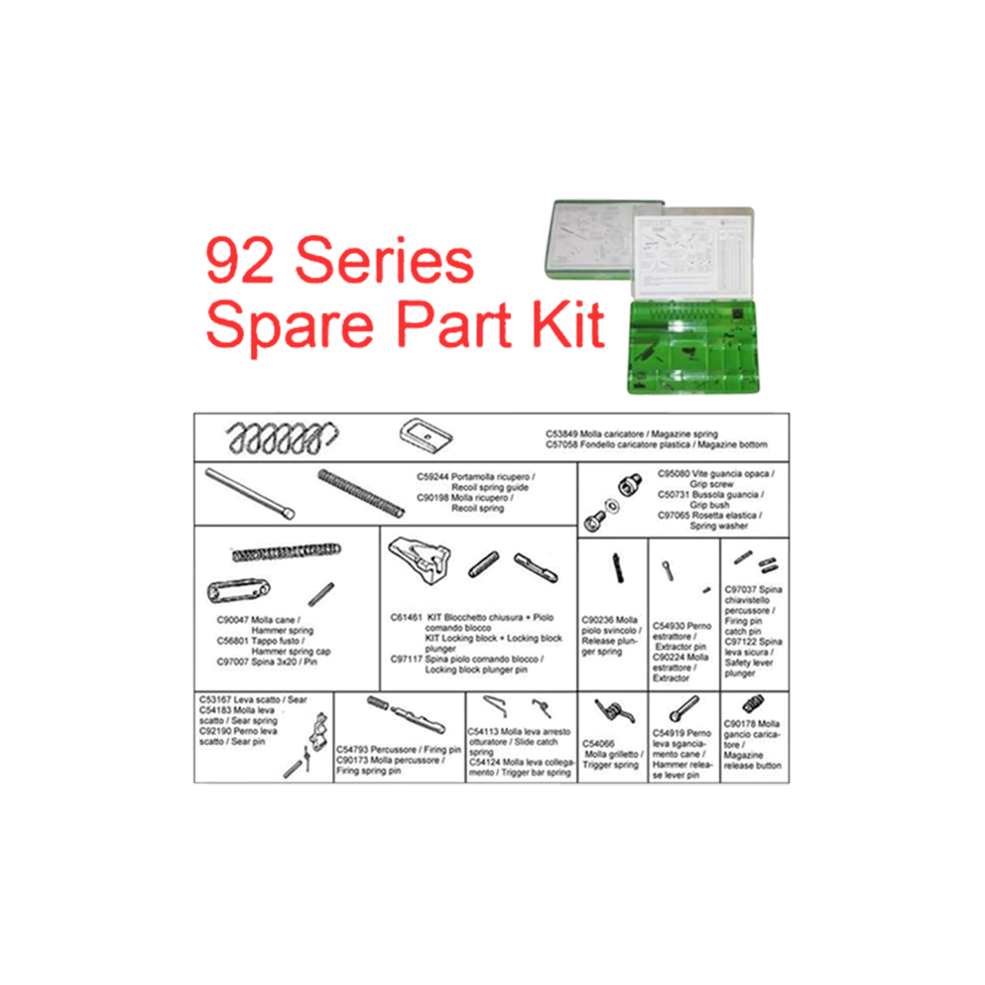 Beretta Kit Spare Parts For Pistols 92 Series | Beretta